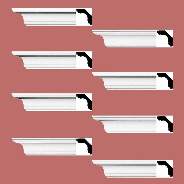 Cornice White Urethane New Britain Simple Design 8 Pieces Totaling 752 ...