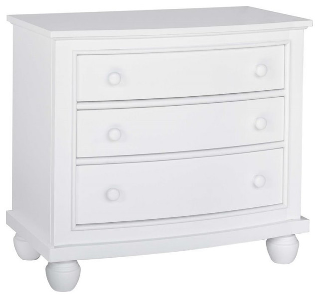 Sunset Trading 3-Drawer Shutter Coastal Wood Nightstand in White ...