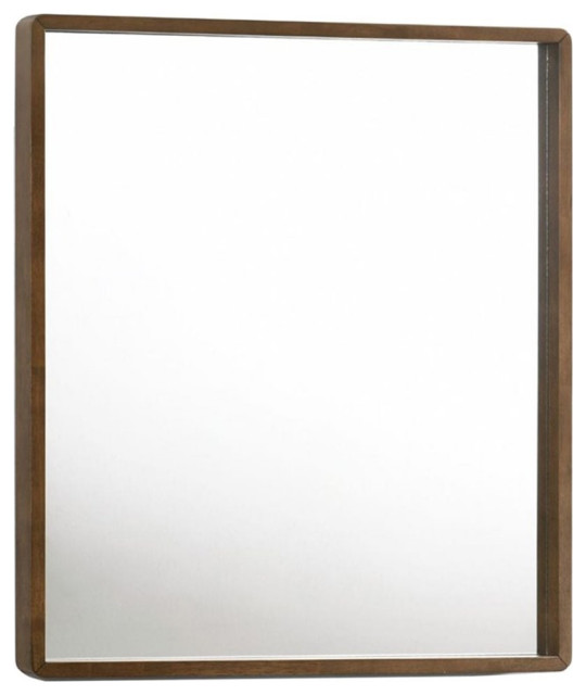 Modrest Domus Metcalf 40x36" Mid-Century Glass & Veneer Mirror in ...