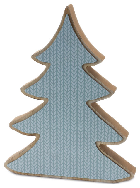 Wood Pine Tree Decor, Set of 2 - Rustic - Holiday Accents And Figurines ...