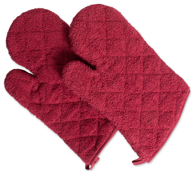 Stone Terry Oven Mitt Set/2, 7x13" - Farmhouse - Oven Mitts And Pot ...