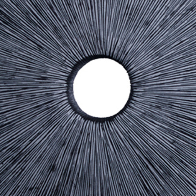 Ribbed Round Sandstone Wall Decor with Cut Out at Centre, Small, Gray ...