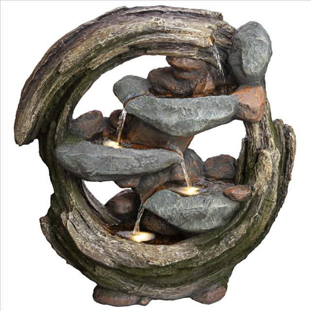 Design Toscano Mystic Ridge Cascading Waterfall Fountain - Rustic ...