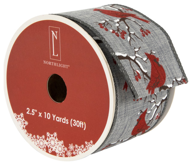Cardinal Wired Craft Christmas Ribbon 2.5" x 10 Yards - Modern - Fabric ...