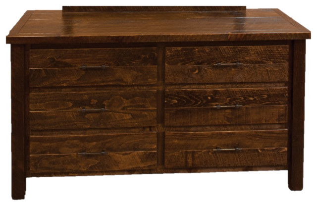 Rustic Barn Wood Style Timber Peg 6-Drawer - Farmhouse - Dressers - by ...