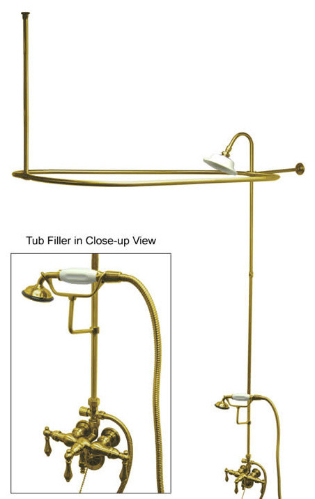 Kingston Brass CCK314.AL Vintage Retrofit Shower - Traditional - Tub ...