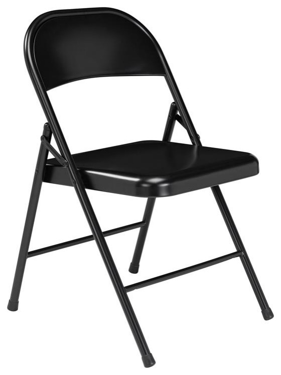 Commercialine 900 Series 29.25" Modern Metal Folding Chair in Black ...