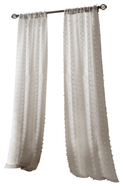 Olly Solid Sheer Rod Pocket Curtain Panel Pair 37x84" - Transitional ...