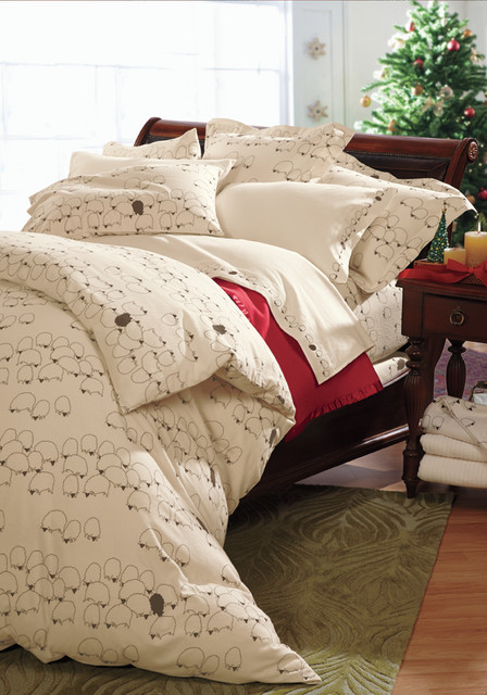 Grazing Sheep Flannel Duvet Cover - Bedding - portland maine - by ...