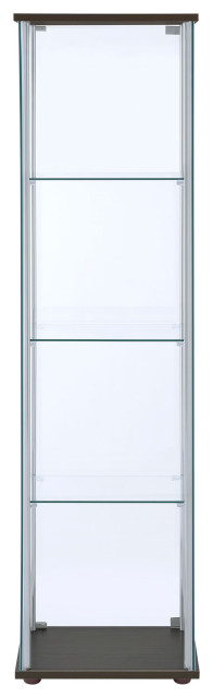 Bellatrix Rectangular 4-shelf Curio Cabinet and Clear Curio Cabinet ...