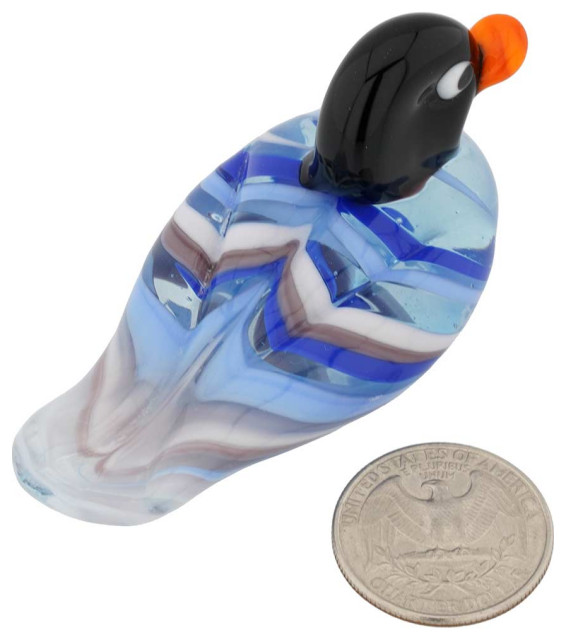 GlassOfVenice Murano Glass Swimming Duck - Blue - Contemporary ...