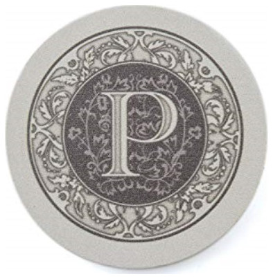 Thirstystone Absorbent Monogram Sandstone Coaster Set, Letter P ...