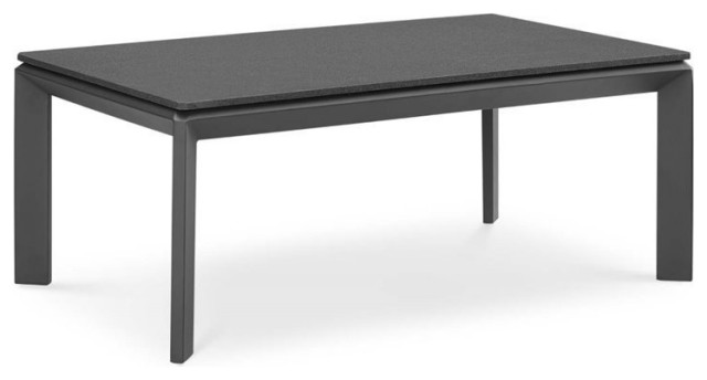 Afuera Living Modern Powder-Coated Aluminum Outdoor Coffee Table in ...