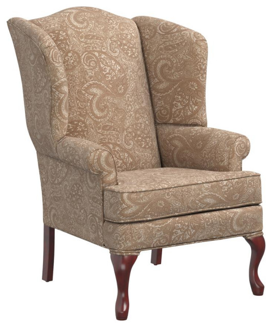 Paisley Cream Wingback Chair - Contemporary - Armchairs And Accent Chairs - by Bison Commerce ...