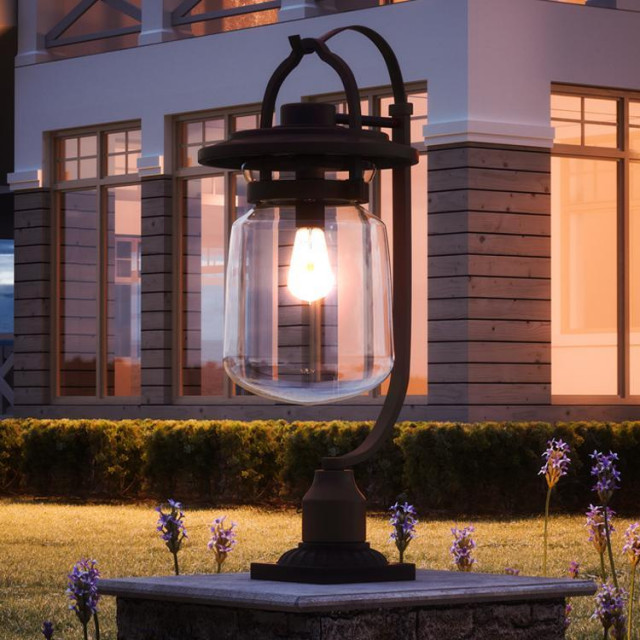 Luxury Industial Outdoor Post/Pier Light, 26.5"H x 11"W, Estate Bronze ...