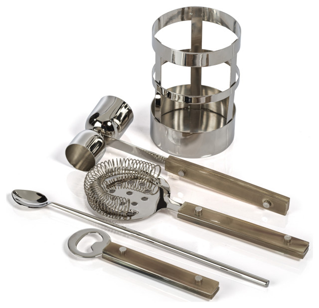 Bayeux Stainless Steel 5-Piece Bar Tool Set - Cocktail Shakers And Bar ...