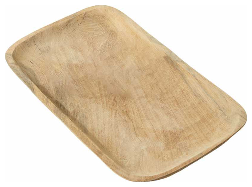 Serene Spaces Living Teak Oblong Serving Tray, 15.75" Long, 7.25" Wide ...