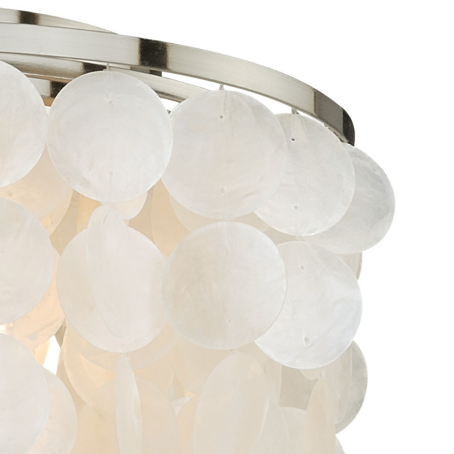 Elsa Coastal Capiz Shell Flush Mount Ceiling Light Fixture, 16-in. W X ...