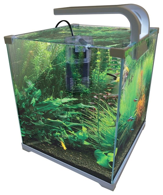 Vepotek 4 Gallon Aquarium Tank Nano Kit - Contemporary - Fish Supplies ...
