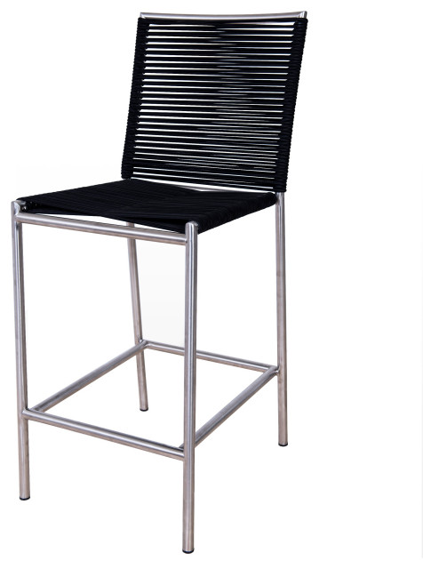 Modrest Lathrop Modern Black Outdoor Counter Stool - Contemporary ...