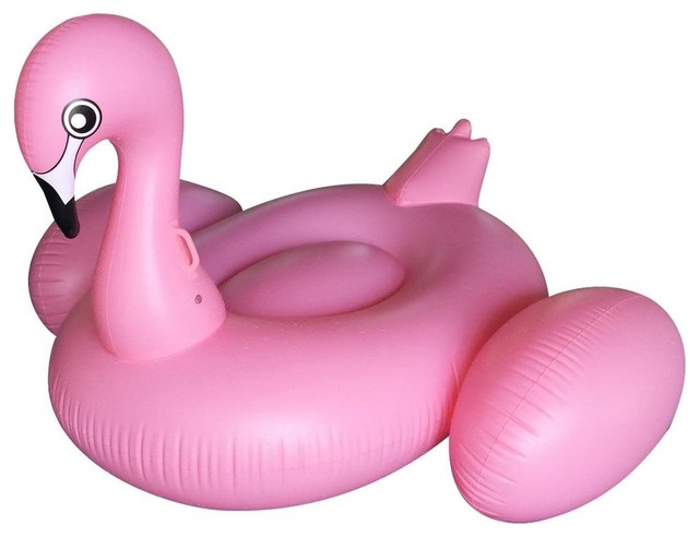 79.5" Giant Inflatable Pink Flamingo Swimming Pool Ride-On Float Toy ...