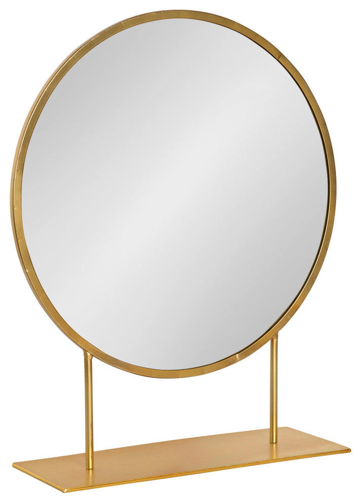 Rouen Round Metal Table Mirror - Contemporary - Makeup Mirrors - by ...