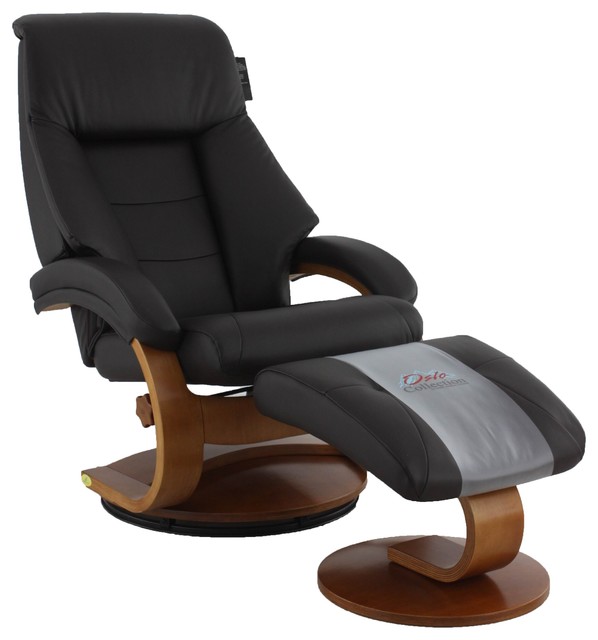 Relax-R™ Montreal Recliner and Ottoman, Espresso Top Grain Leather ...