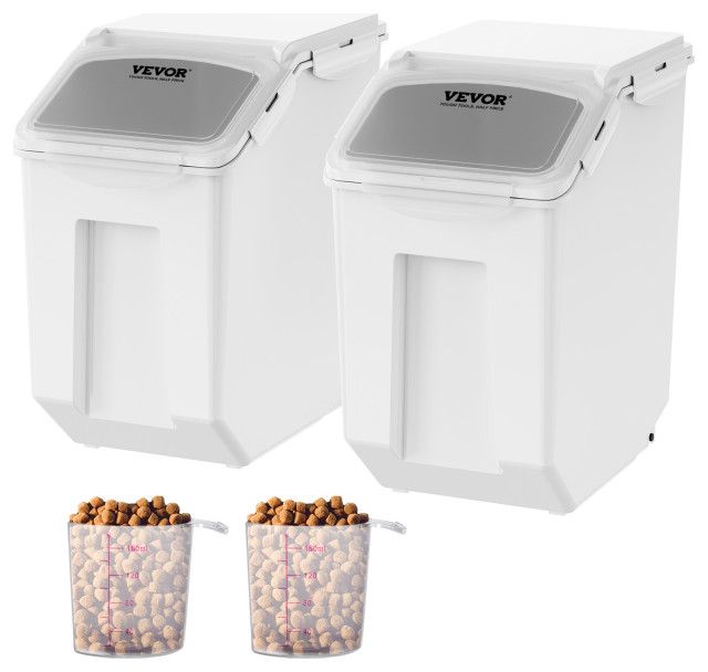 VEVOR Mobile Ingredient Bin Storage Container 2 x 15L Capacity Slant ...