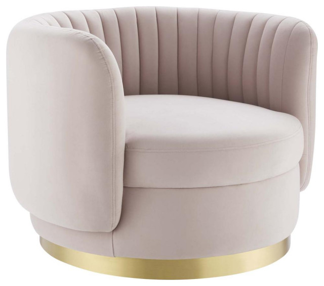 Embrace Tufted Performance Velvet Performance Velvet Swivel Chair ...