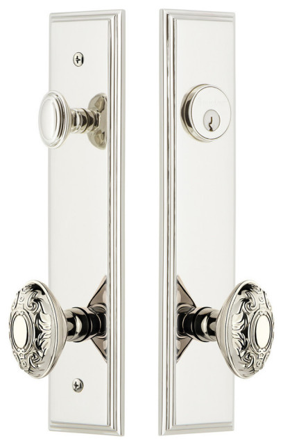 Carre' Tall Plate Complete Entry Set, Grande Victorian Knob, 2.75 ...