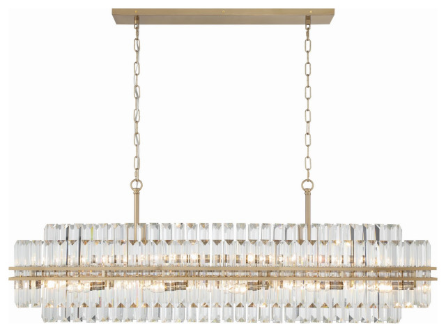Hayes 16 Light Chandelier, Aged Brass - Contemporary - Kitchen Island ...