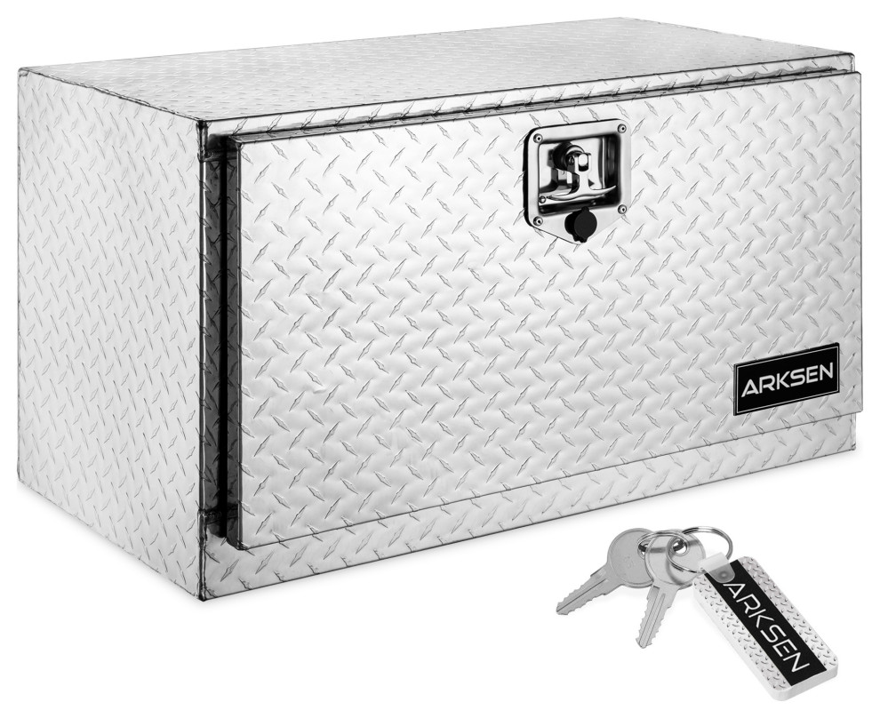 ARKSEN Heavy Duty Aluminum Diamond Plate Tool Box, 30" - Contemporary ...