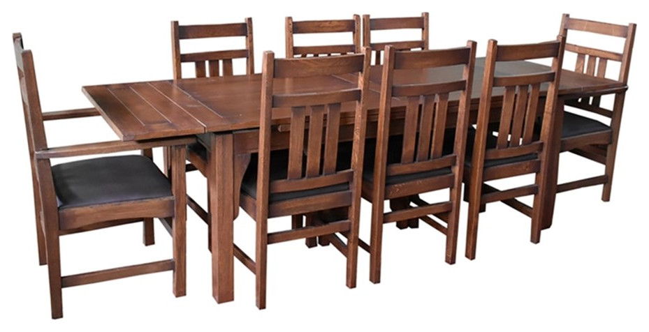 Crafters and Weavers Arts and Crafts Solid Wood Table Set in Dark ...
