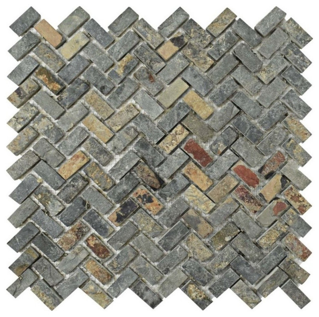 Crag Natural Stone Mosaic Tile Sample - Traditional - Mosaic Tile - by ...