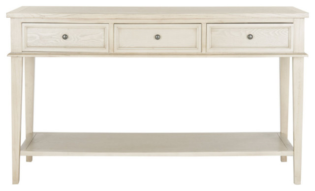 Pike Console With Storage Drawers Whitewash - Transitional - Console ...