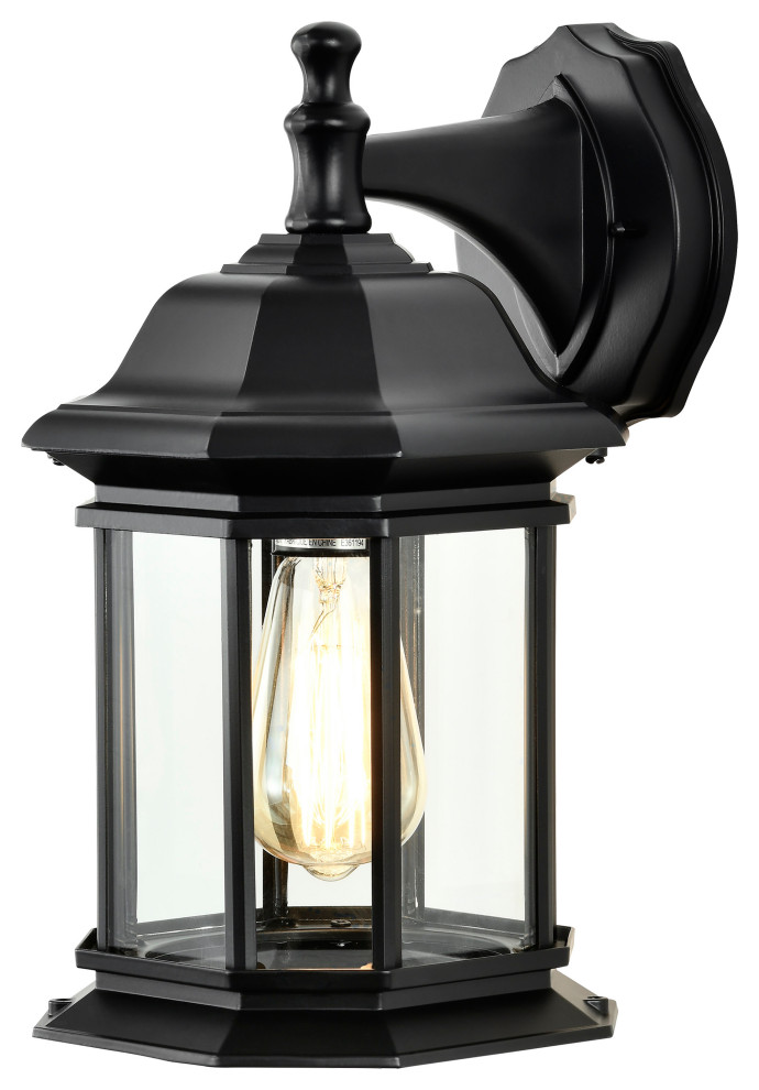 Hopkins Outdoor Wall Light, Matte Black - Traditional - Outdoor Wall ...