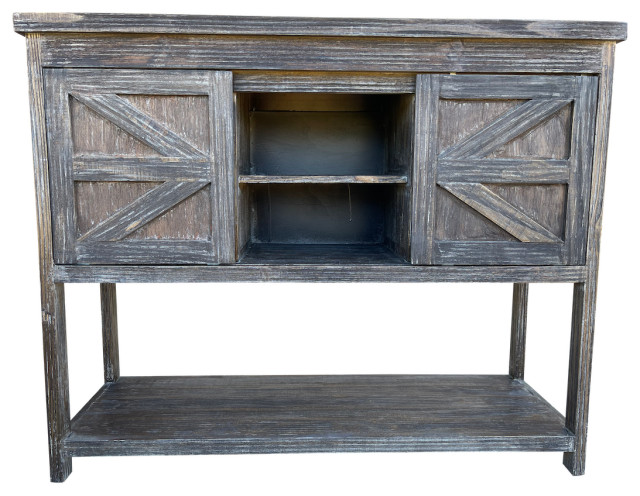 Barn Door Accent Console, Brown - Farmhouse - Console Tables - by ...