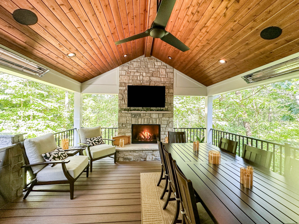 Two Tiered Covered Deck with Fireplaces - Deck - St Louis - by ...