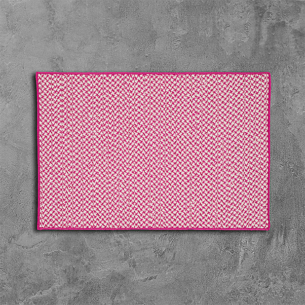 Outdoor Houndstooth Tweed Magenta 2'x9', Runner Rectangle Rug, Braided ...
