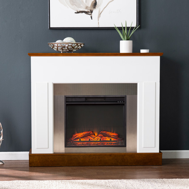 Naomi Industrial Base Electric Fireplace - Transitional - Indoor ...