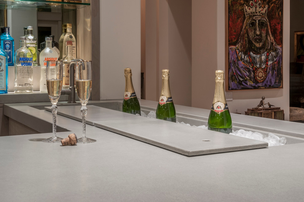 Residential Concrete Bar with Integrated Champagne Trough and Sink ...