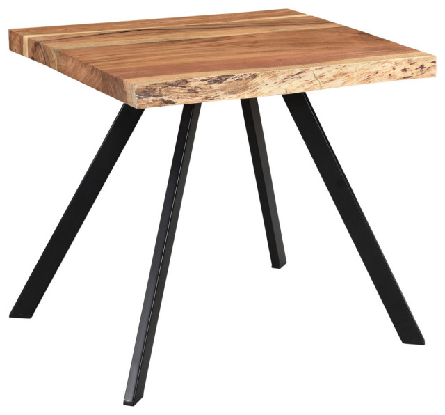 Rustic Industrial Solid Wood Accent Table, Natural - Industrial - Side ...