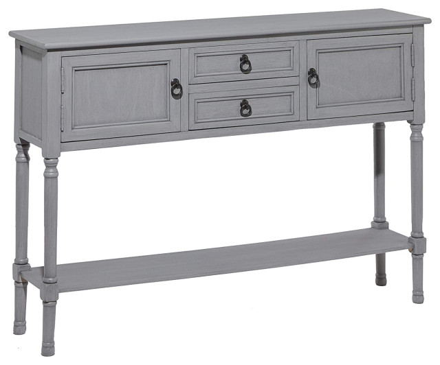 Traditional Console Table, Drawers and Side Cabinets With Rectangular ...