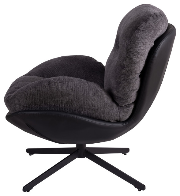 GDF Studio Modern 360 Swivel Accent Chair With Black Metal Base Frame ...