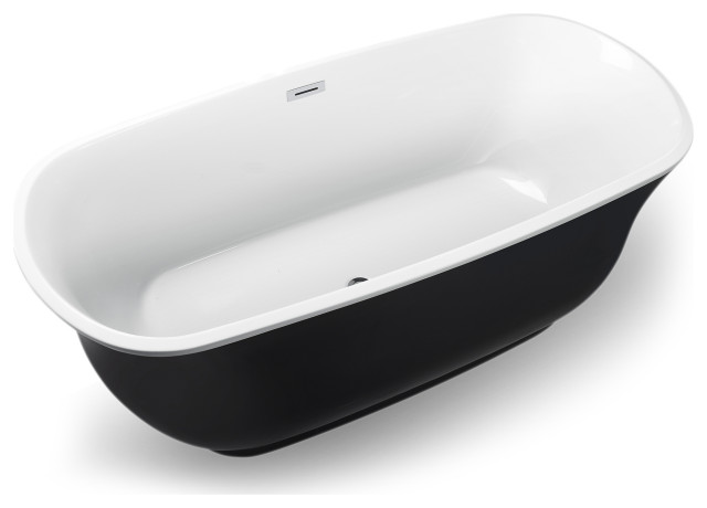 67" Streamline NPT9663CH Freestanding Tub With Internal Drain ...