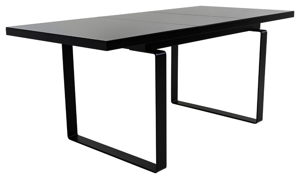 Simple Glass Top Dining Table With Extension - Contemporary - Dining ...