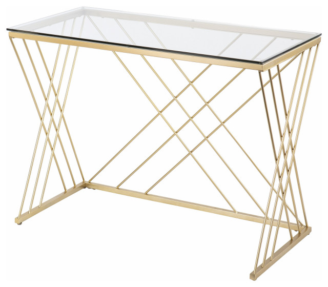 Modern Glass Top Desk - Contemporary - Desks And Hutches - by HomeRoots ...
