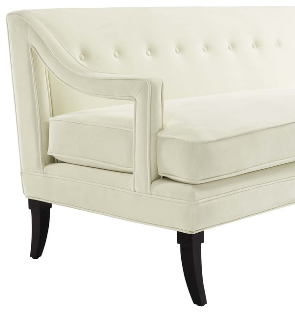 Modern Contemporary Urban Living Tufted Sofa, Velvet Fabric ...