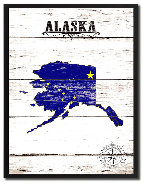 Alaska State Flag Canvas, 28"x37", 28"x37" - Beach Style - Prints And ...