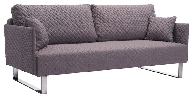 Zuo Pax Linen Quilted Sleeper Sofa in Clay - Contemporary - Sleeper ...